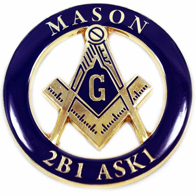 Mason 2B1 ASK1 Round Masonic Auto Emblem blue & | Etsy
