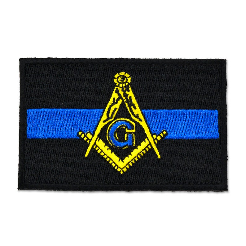 Police Thin Blue Line Square & Compass Embroidered Masonic - Etsy