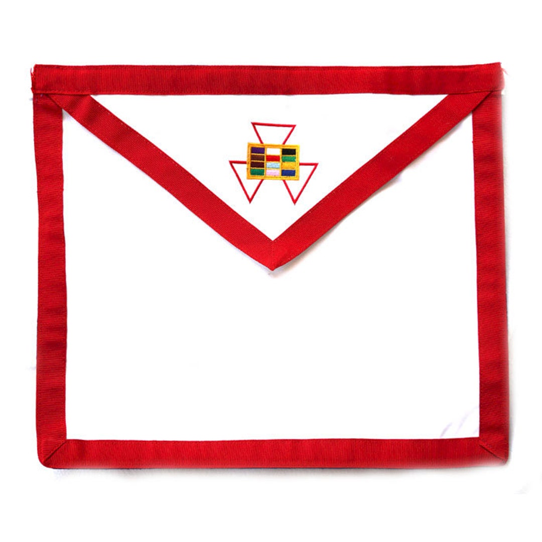 High Priest Cloth Duck Cotton Royal Arch Masonic Apron red & White TME ...