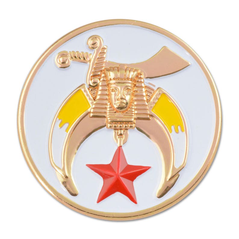 Shriner Round Masonic Auto Emblem white & Gold3 | Etsy