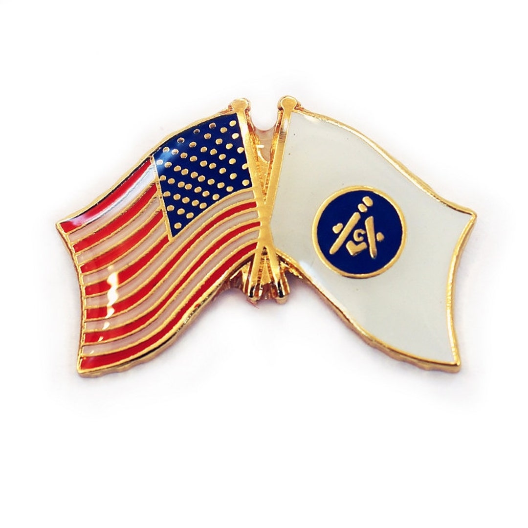 American Flag and Freemason Flag Masonic Lapel Pin red & White1 Wide ...