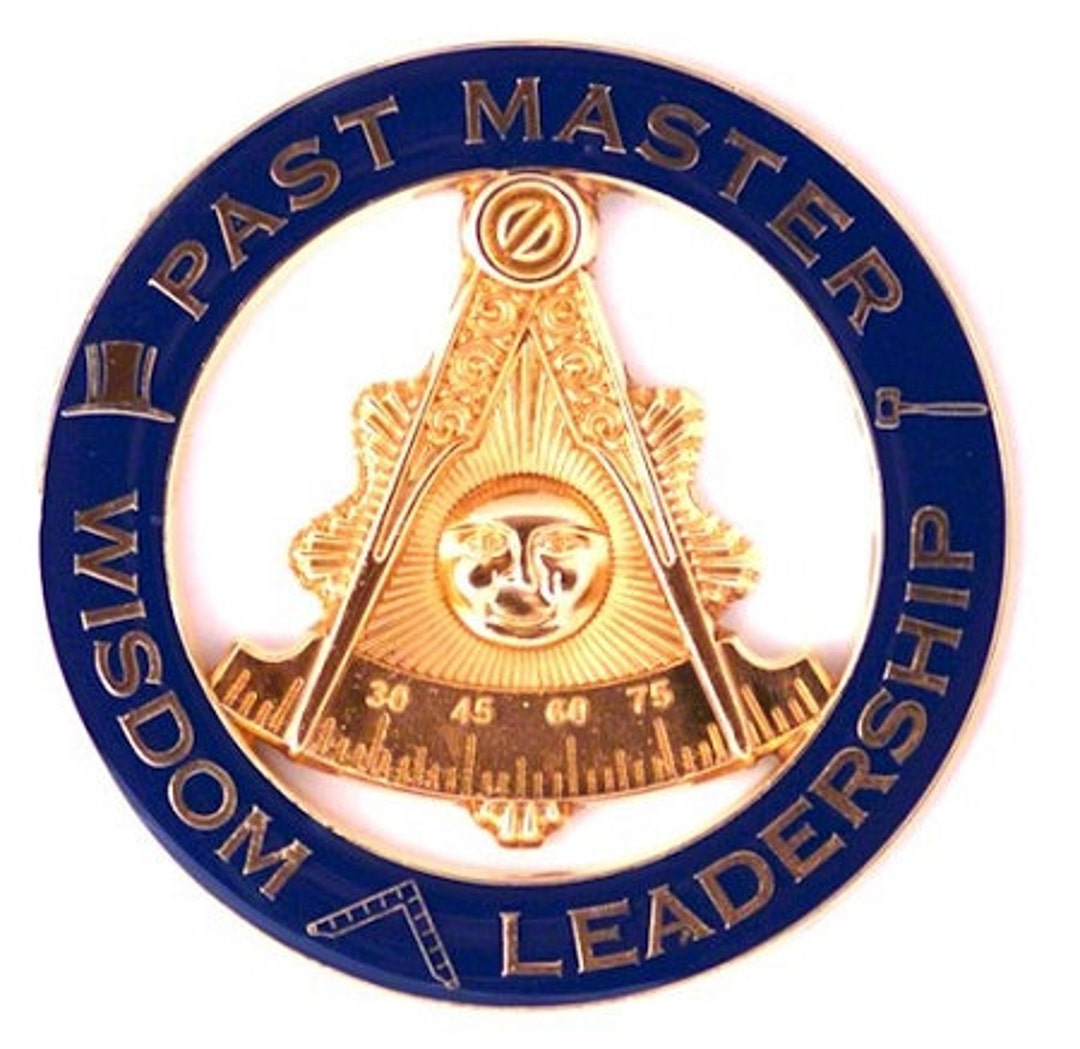 Past Master Leadership Round Masonic Auto Emblem blue & Gold3 Diameter ...