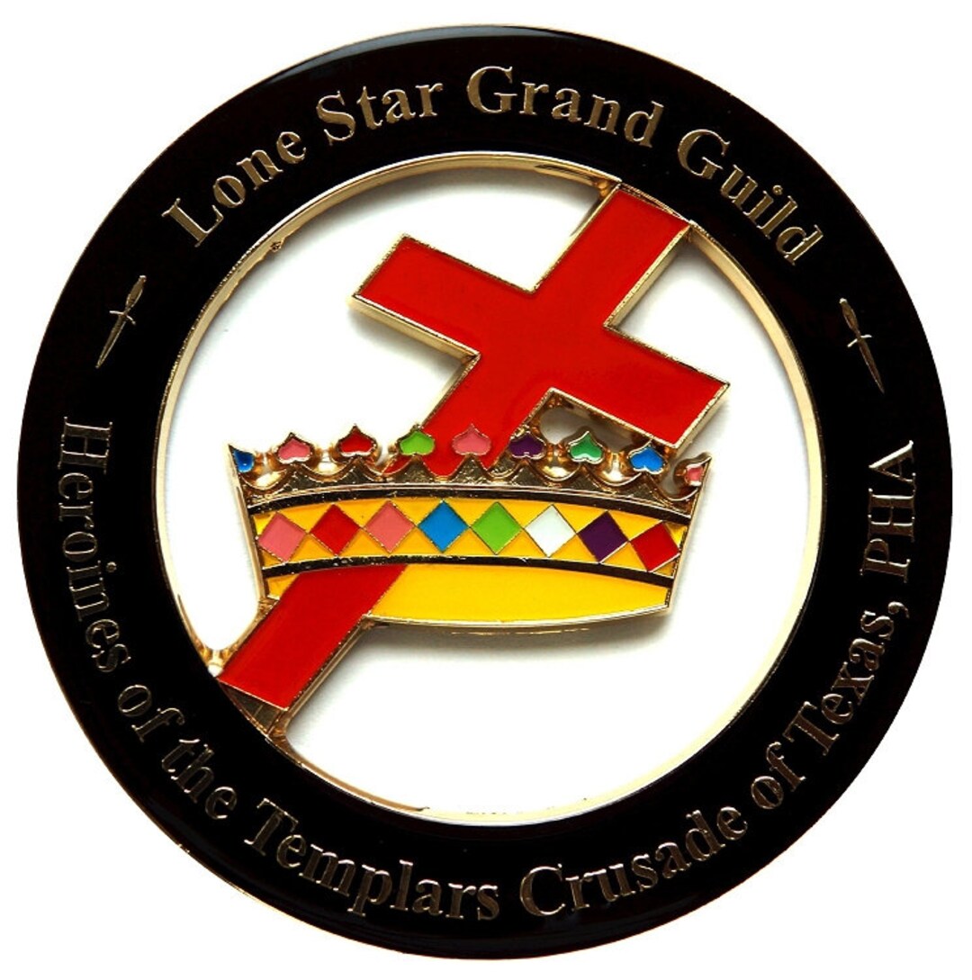 Lone Star Grand Guild Heroines Round Masonic Auto Emblem black & Red3 ...