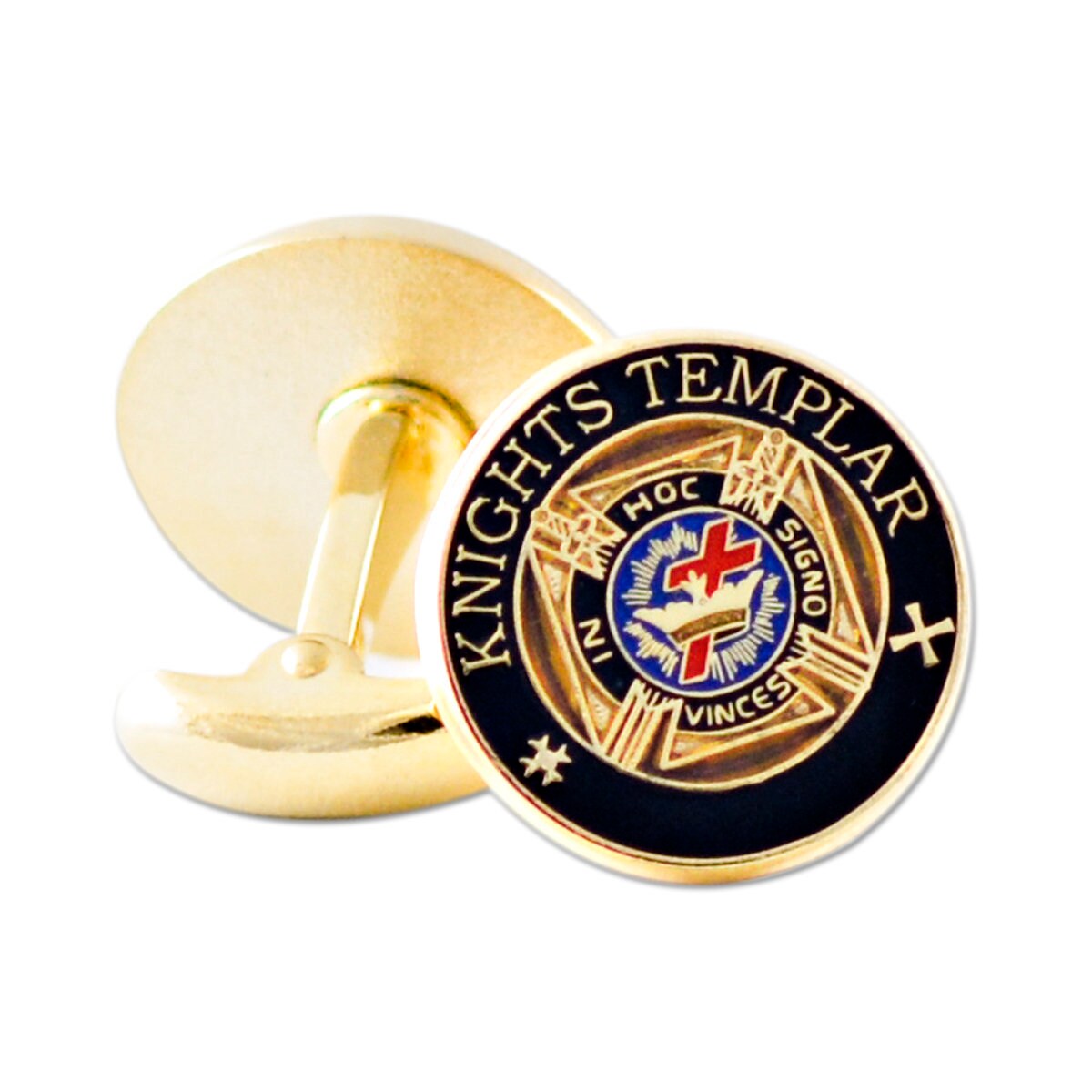 Knights Templar Masonic Cuff Link Pair black & Gold3/4 Diameter TME-JWL ...