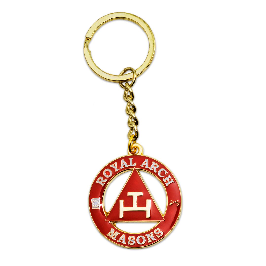 Royal Arch Round Masonic Key Chain red & Gold1 1/2 Diameter TME-GIF-K ...