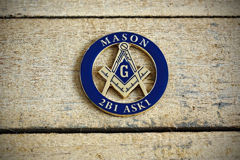 Mason 2B1 ASK1 Round Masonic Auto Emblem blue & | Etsy