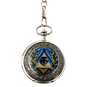 All Seeing Eye Masonic Pocket Watch silver & Blue2 - Etsy