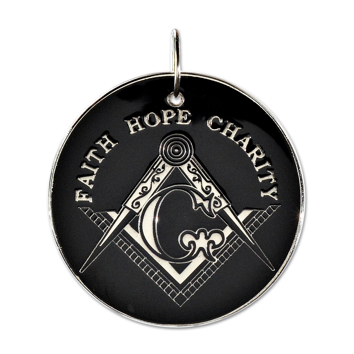 Faith Hope Charity Square & Compass Masonic Ornament black and White2 1 ...