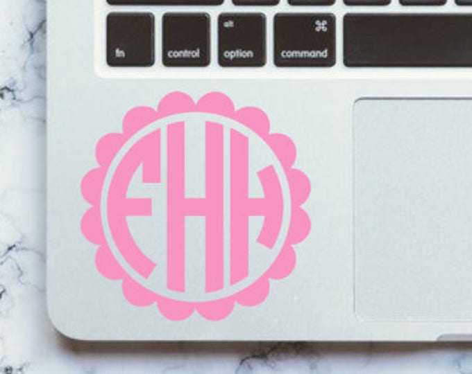 Scallop Monogram Decal - Etsy