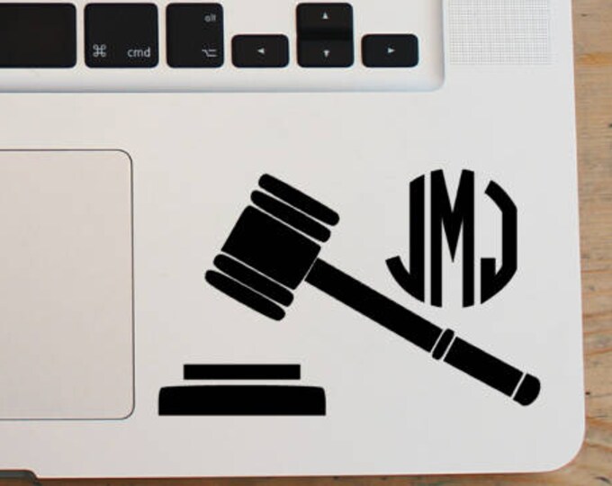 Gavel Monogram Decal - Etsy