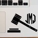 Gavel Monogram Decal - Etsy