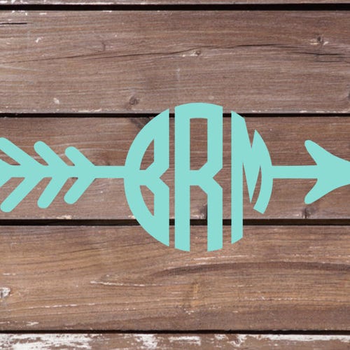 Arrow Monogram Decal - Etsy