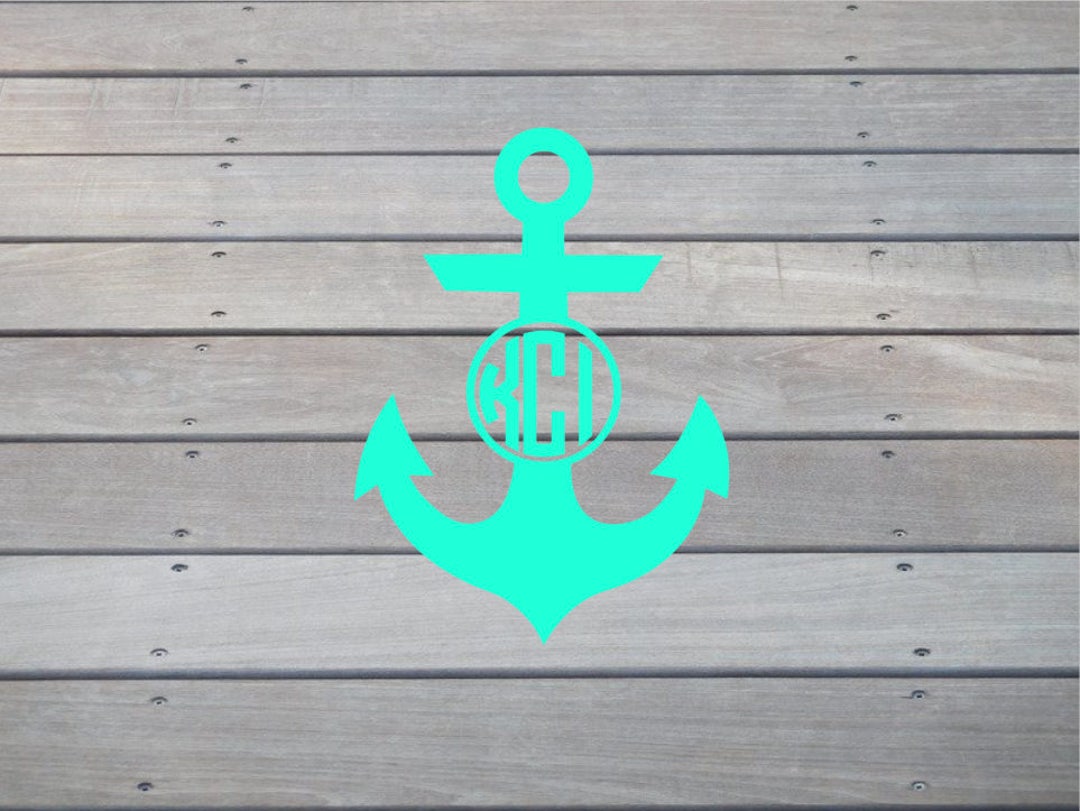 Anchor Monogram Decal - Etsy