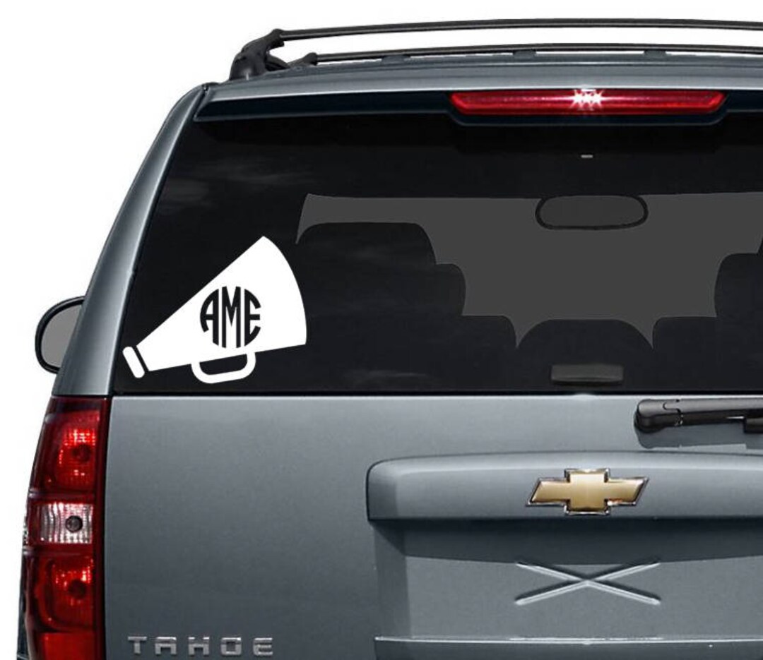Cheer Megaphone Monogram Decal - Etsy