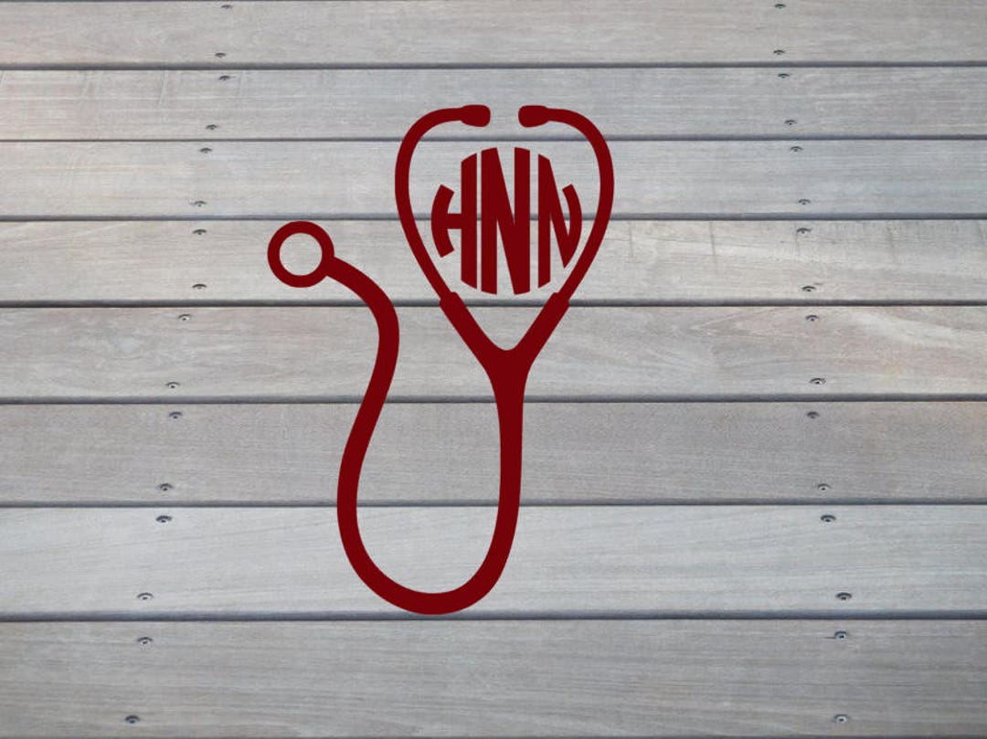 Stethoscope Monogram Decal - Etsy
