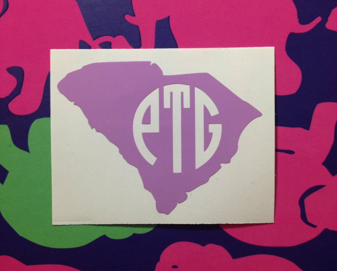 State Monogram Decal Any State - Etsy