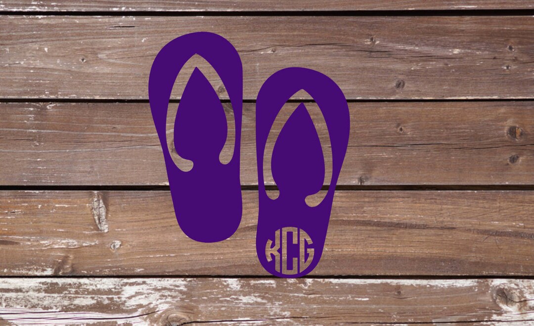 Flip Flop Monogram Decal - Etsy