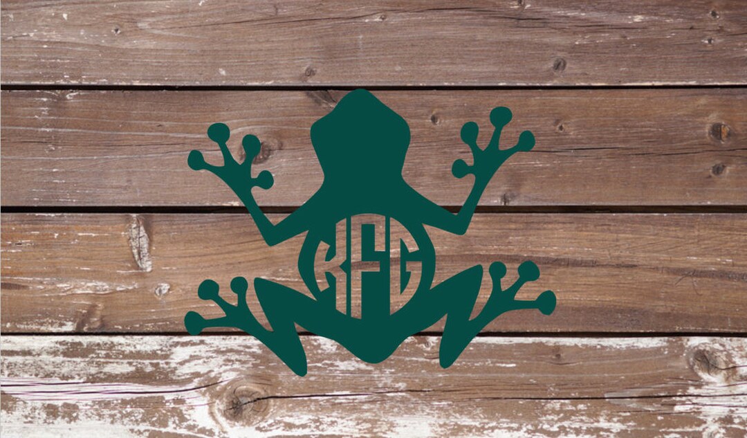 Frog Monogram Decal - Etsy