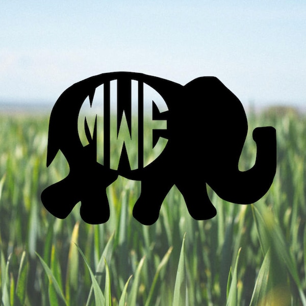 Elephant Monogram - Etsy