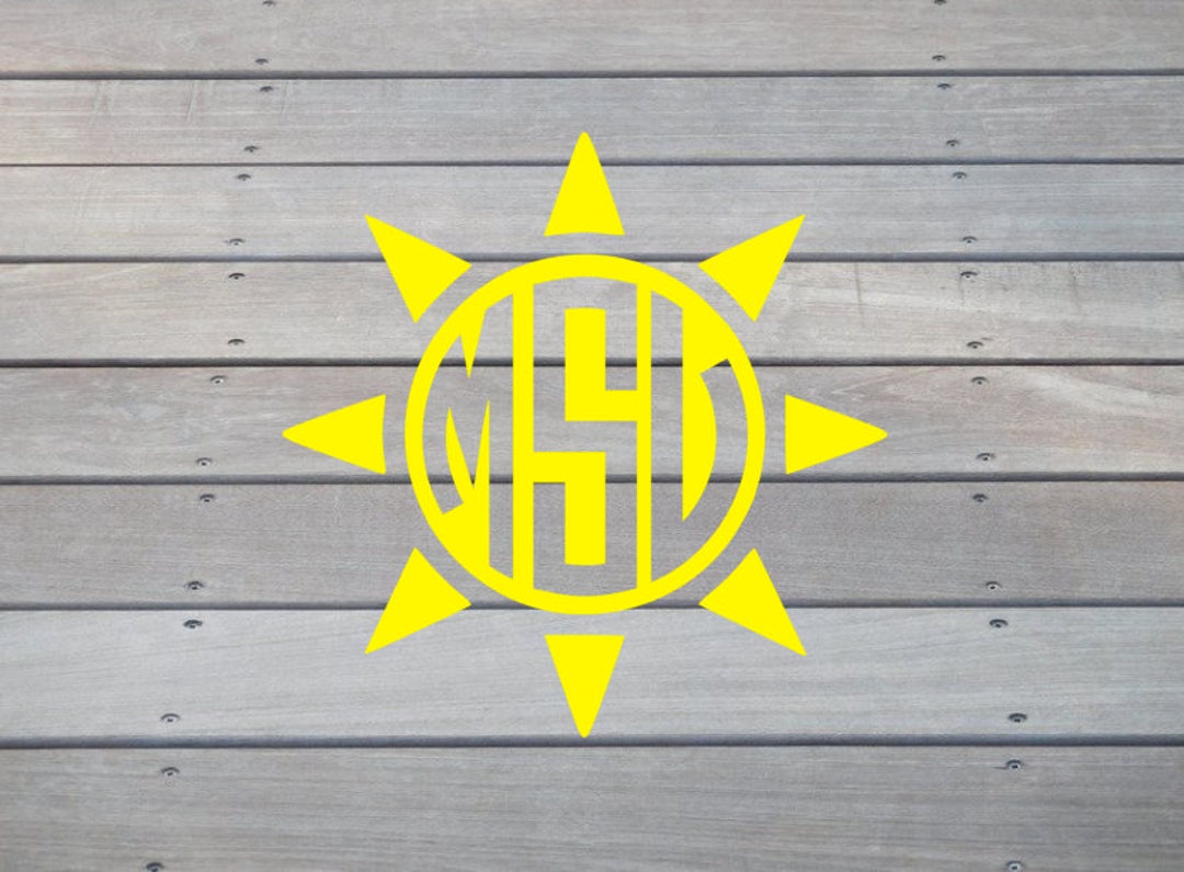 Sun Monogram Decal - Etsy