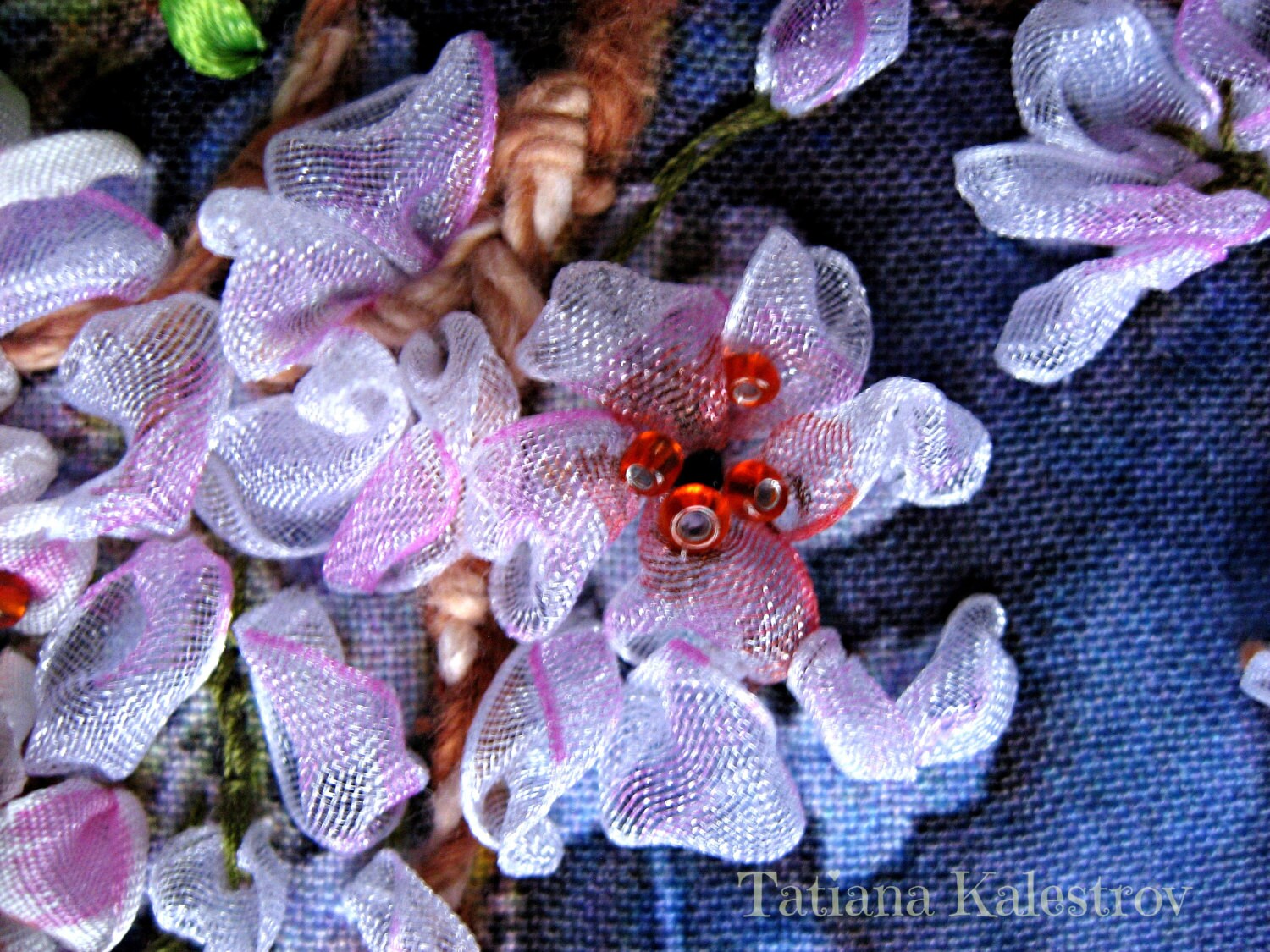 Silk Ans Organza Ribbon Embroidery Art "sakura Blossom" - Etsy