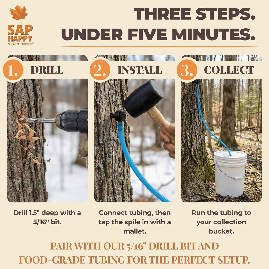 Maple Sap Spiles, 5/16" Ecolo Taps for Maple Trees, Maple Syrup Spile ...