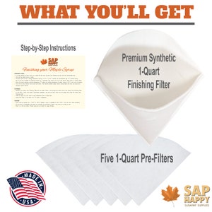 Maple Syrup Filter Set - (1) Heavy Duty Maple Sap Filter, (5) Syrup Pre ...