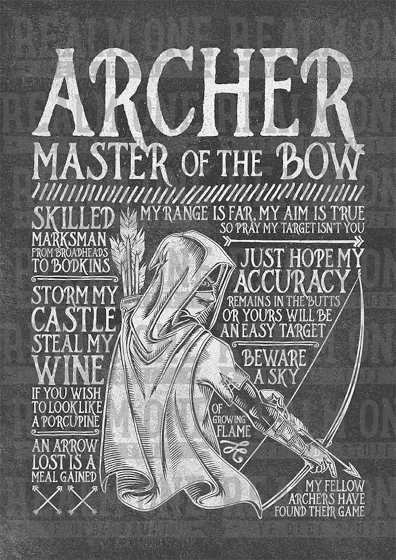 ARCHER Art Print 'medieval' Collection A4 Size | Etsy