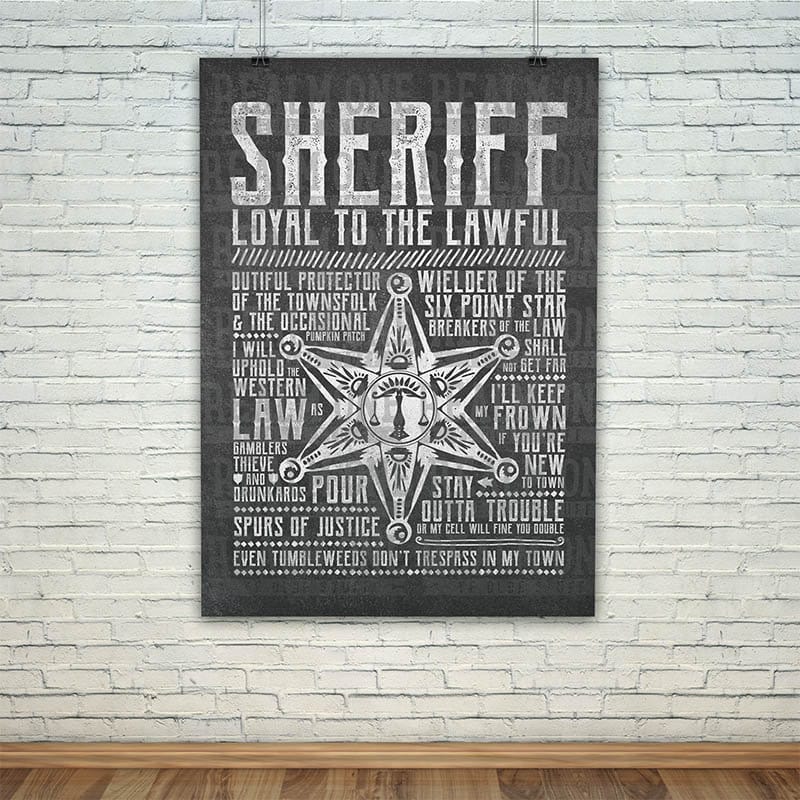 SHERIFF Poster - 'wild West' Collection - Multiple Size Available - Red ...