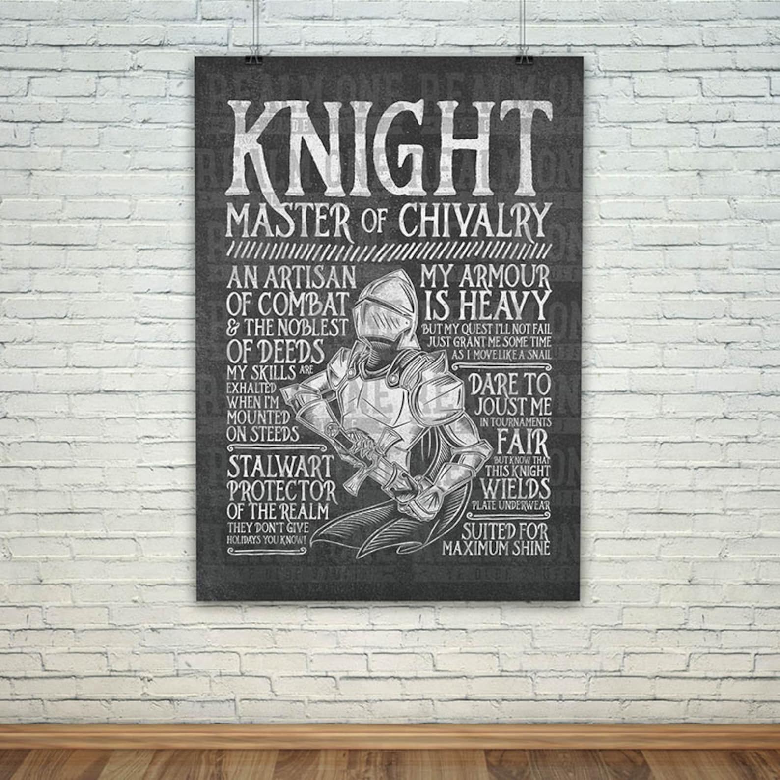 KNIGHT Poster Art Print XL 'medieval' Collection | Etsy