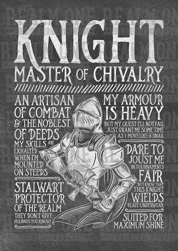 KNIGHT Art Print 'medieval' Collection A4 Size | Etsy