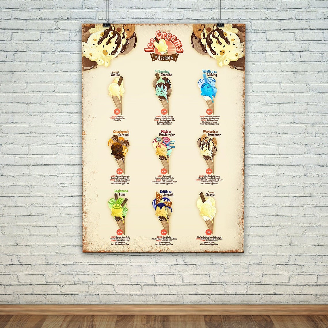 World of Warcraft / Wow / Inspired Poster - ICE CREAM Edition ...