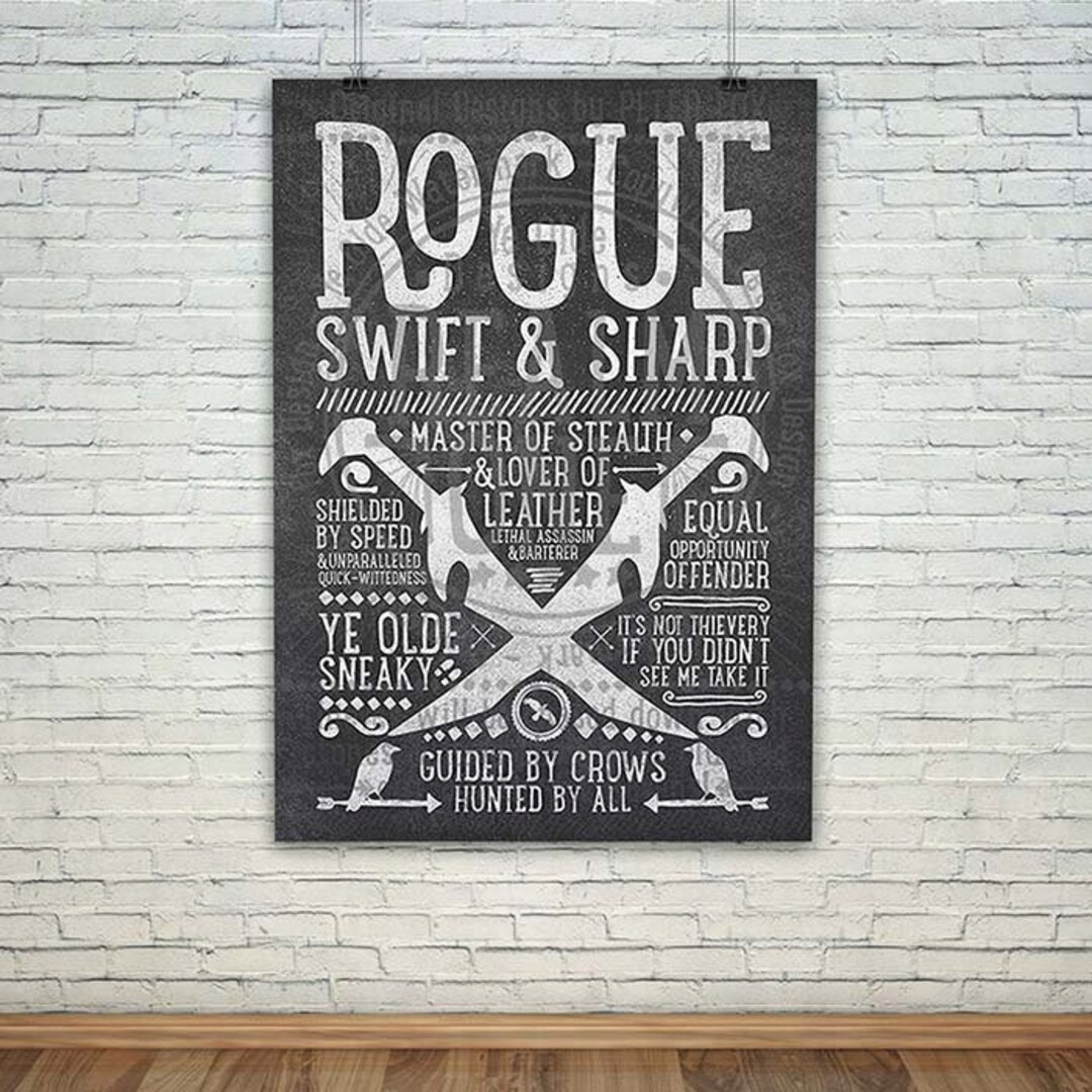 ROGUE Poster - D&D / World of Warcraft / Diablo / RPG Inspired ...