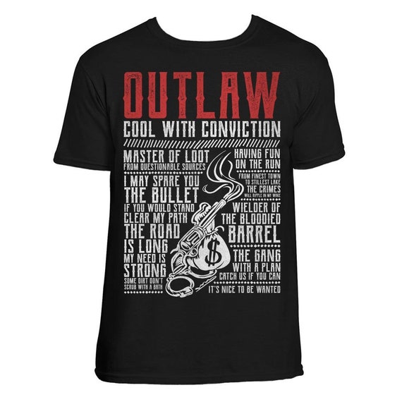 OUTLAW T-shirt 'Wild West' Collection Unisex / | Etsy