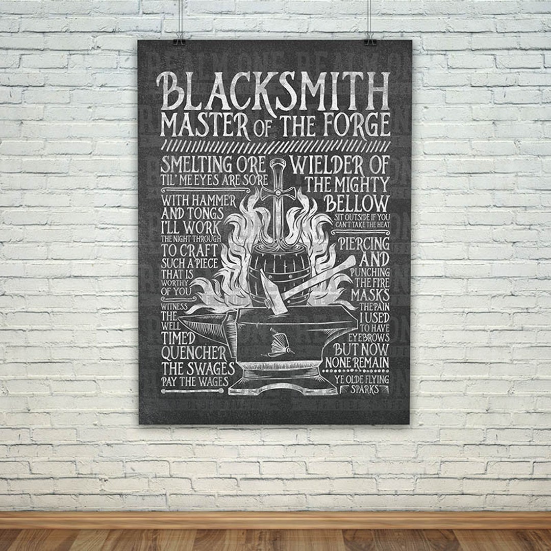 BLACKSMITH Poster Art Print XL - 'medieval' Collection - Multiple Size ...