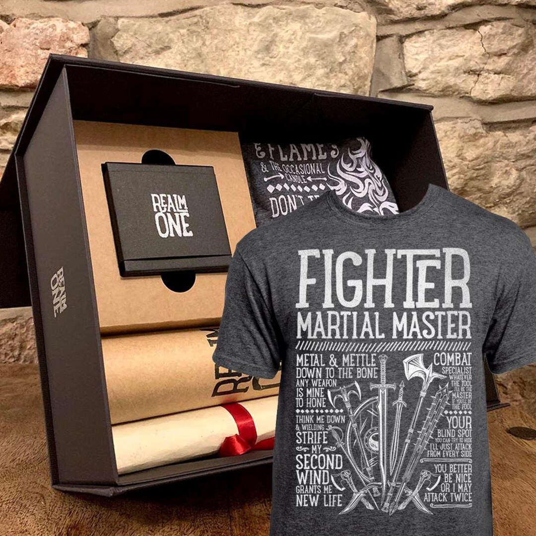 FIGHTER Gift Set - D&D / Dungeons and Dragons Inspired - T-shirt ...