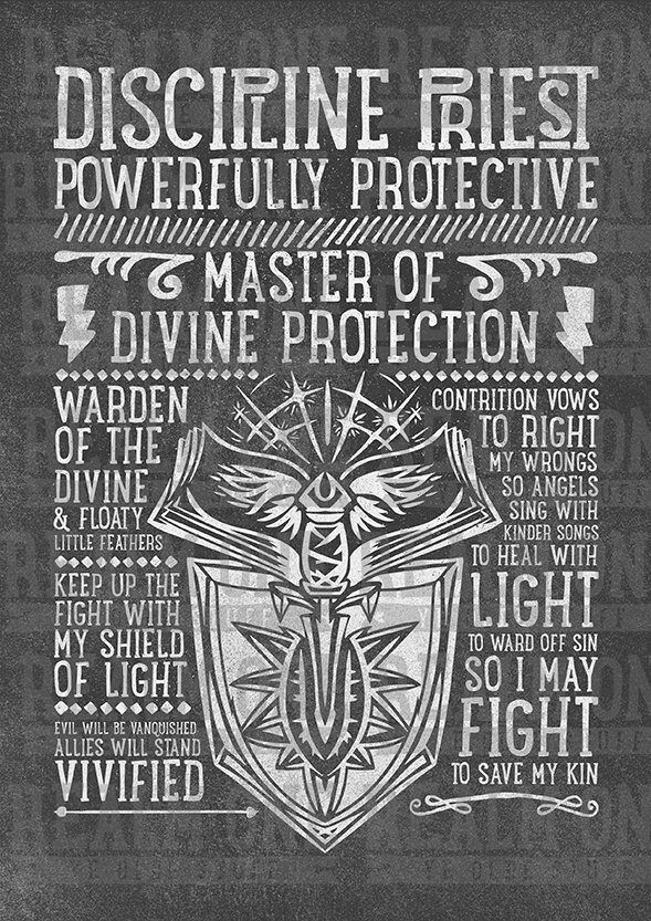 World of Warcraft / Wow Inspired T-shirt - DISCIPLINE PRIEST Edition ...