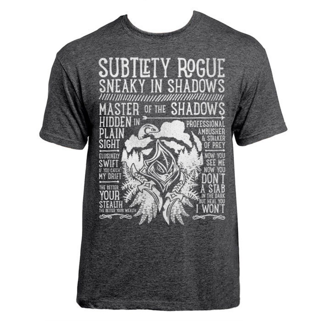 World of Warcraft / Wow Inspired T-shirt - SUBTLETY ROGUE Edition ...
