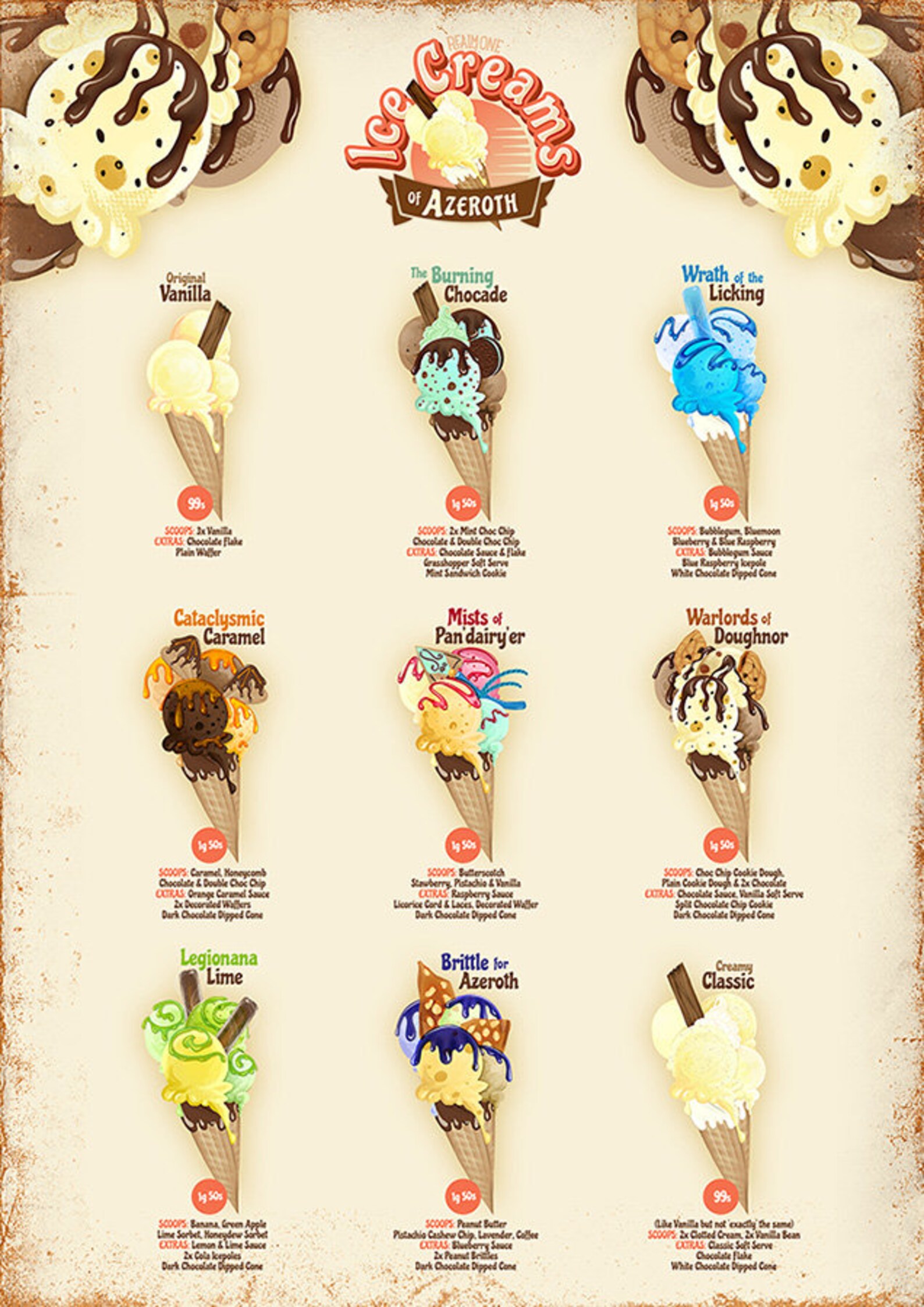 World of Warcraft / Wow / Inspired Poster - ICE CREAM Edition ...