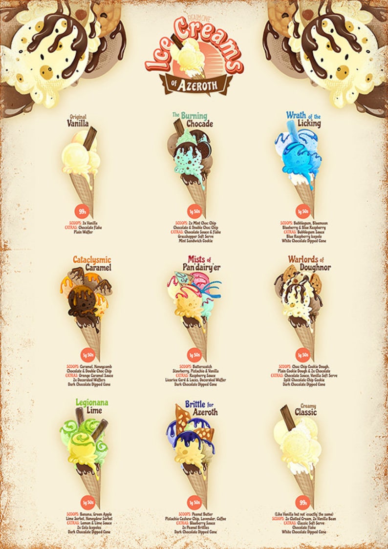 World of Warcraft / Wow / Inspired Poster - ICE CREAM Edition ...