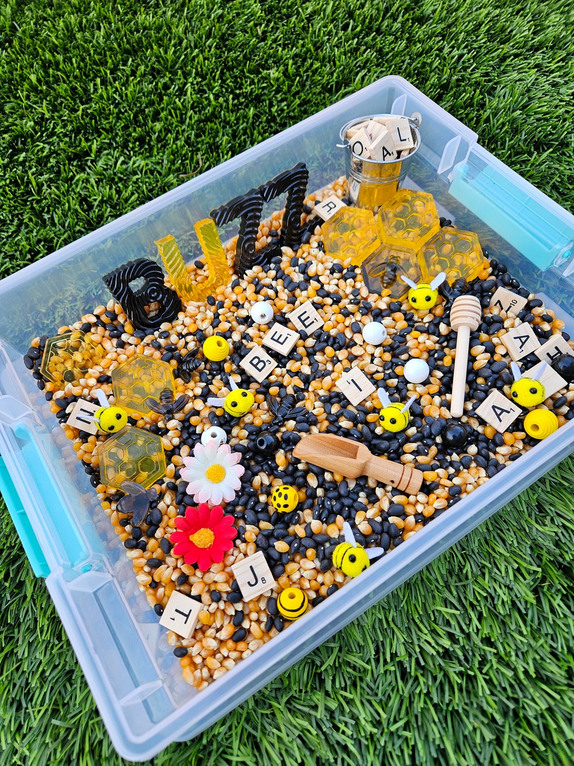 Spelling BEE Sensory Bin, Bee Sensory Bin, Spelling Sensory Bin, Bee ...