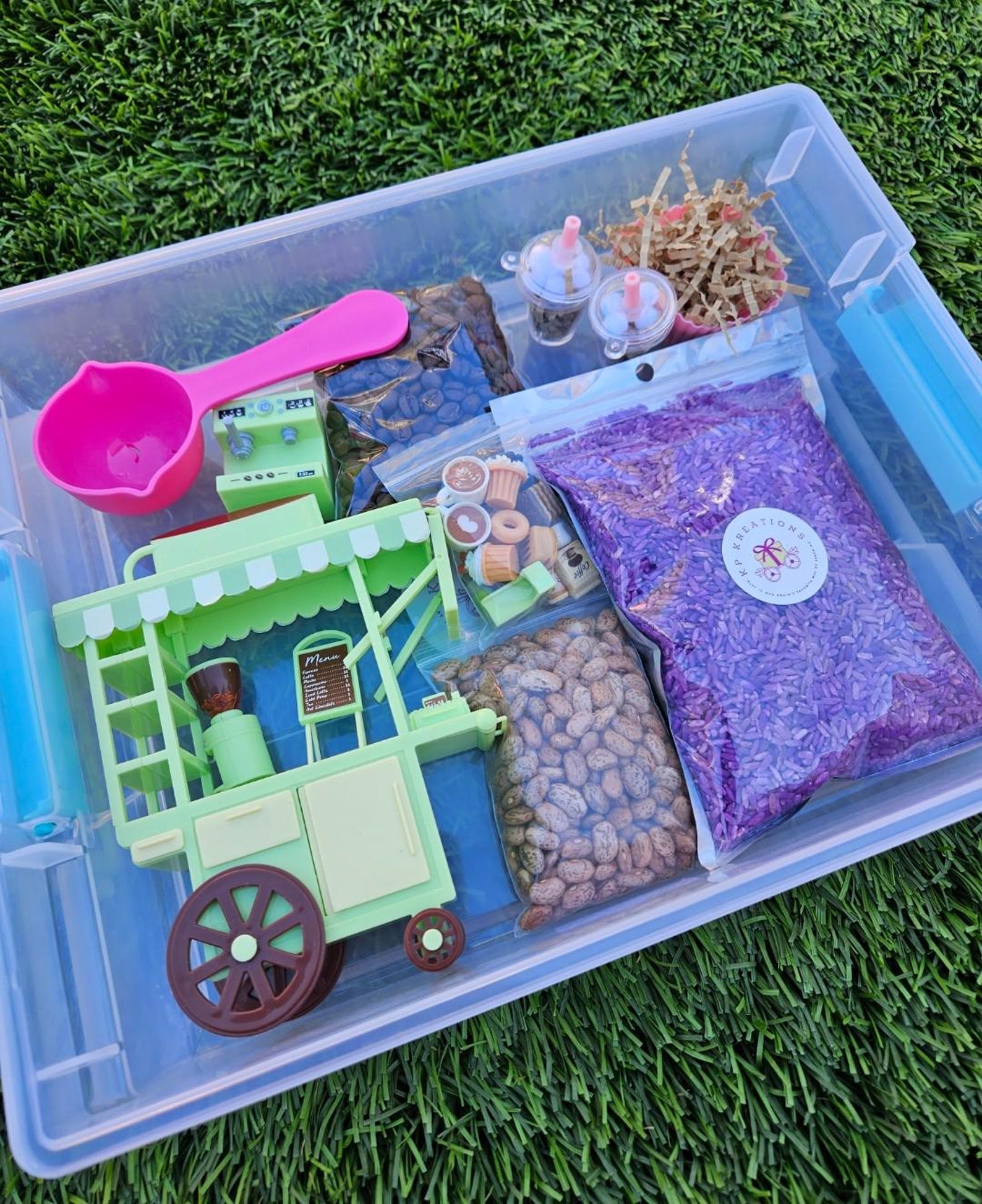 Coffee Shop Sensory Bin, Fall Sensory Bin, Autumn Sensory Bin, Coffee ...