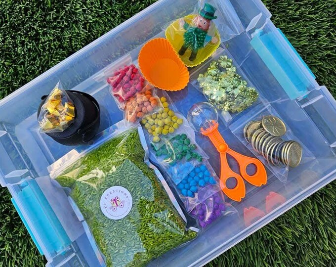 St. Patrick's Day Sensory Bin, Rainbow Sensory Bin, Sensory Activity ...