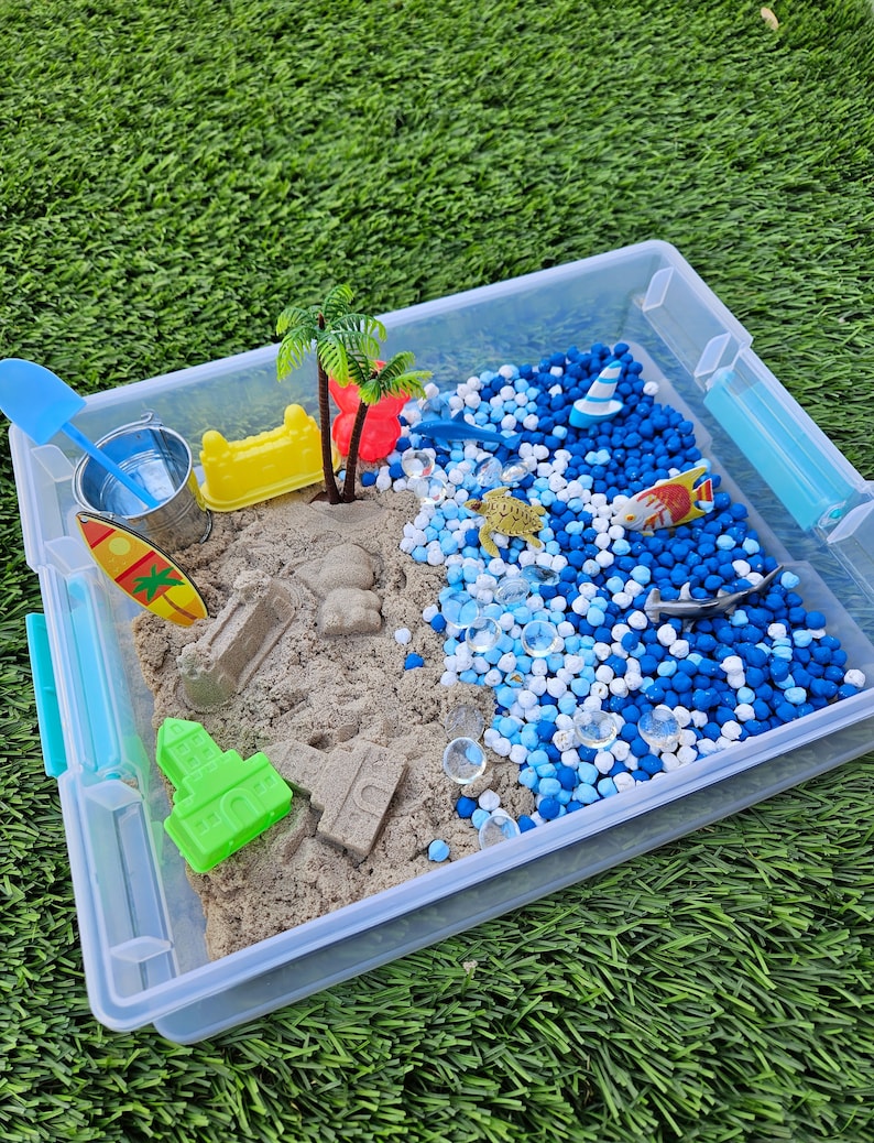 Beach Sensory Bin, Ocean Sensory Bin, Ocean Animals, Sensory Activity ...