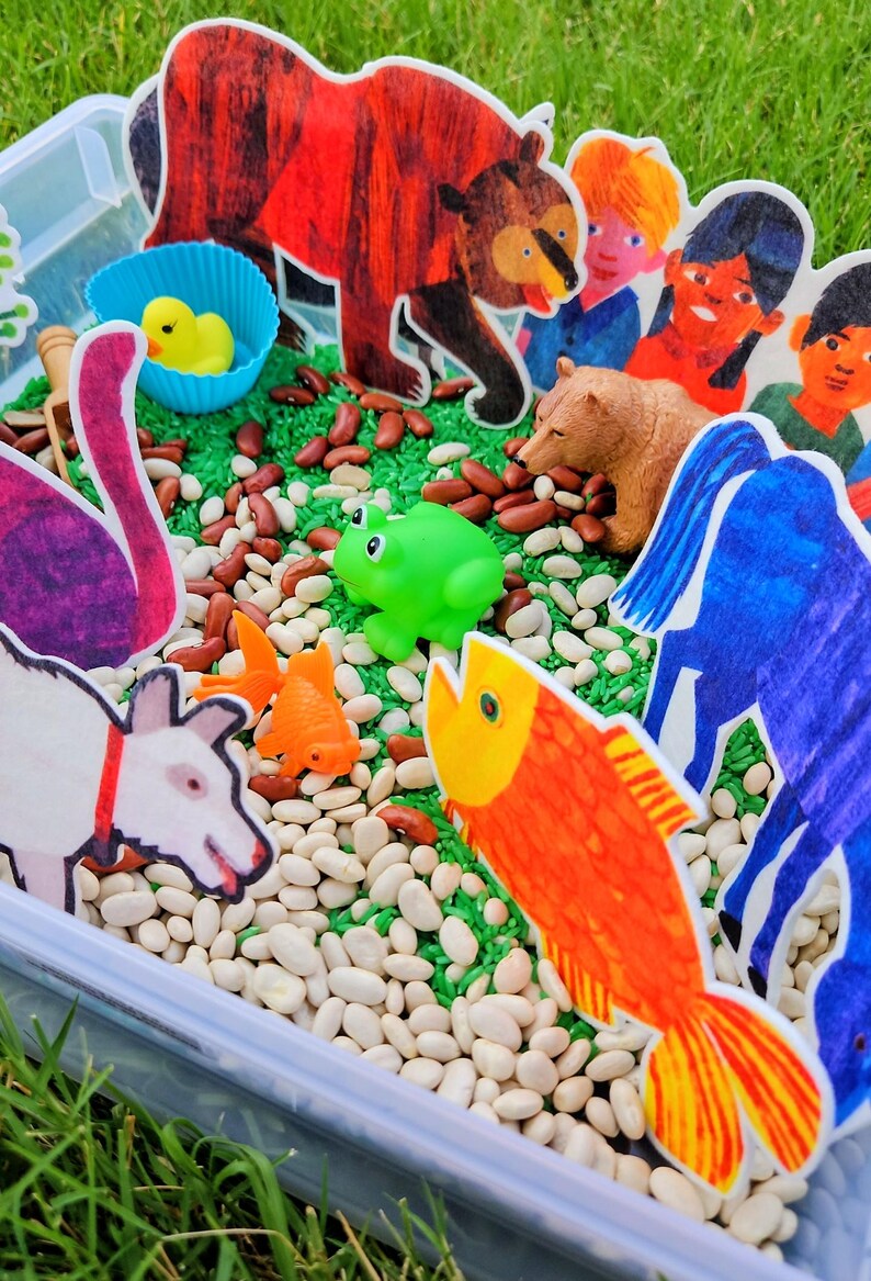 Brown Bear Brown Bear Sensory Bin, Book Sensory Bin, Brown Bear Brown ...
