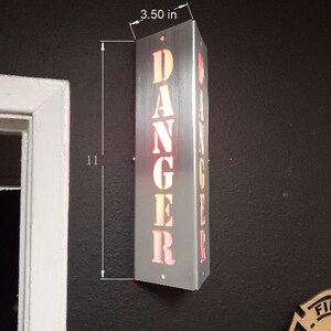 Lighted Sign "danger". LED. 120V. Remote and Wifi. Wall Sconce. - Etsy