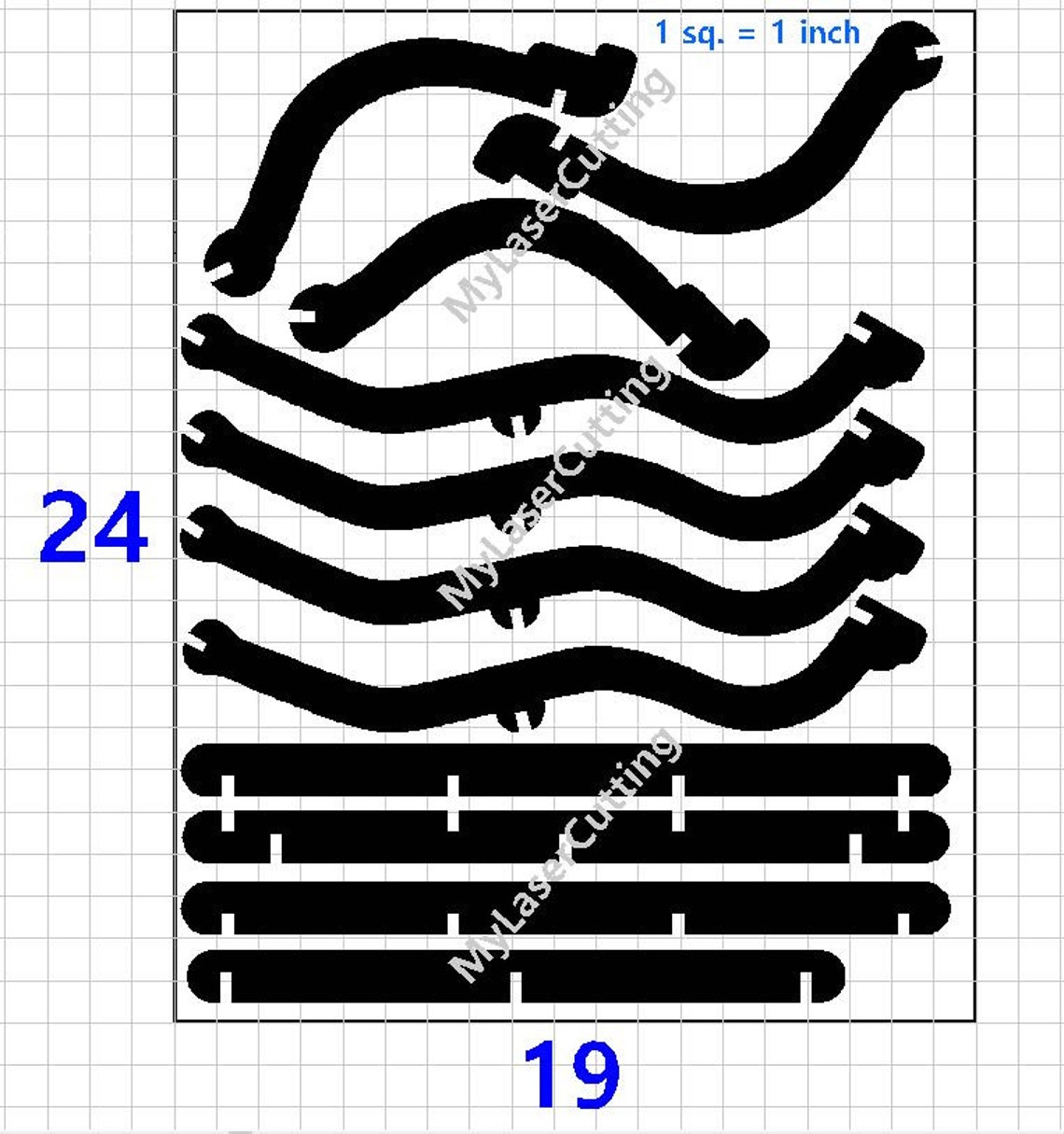 Vertical Log Grate DXF and SVG File for Plasma or Laser - Etsy