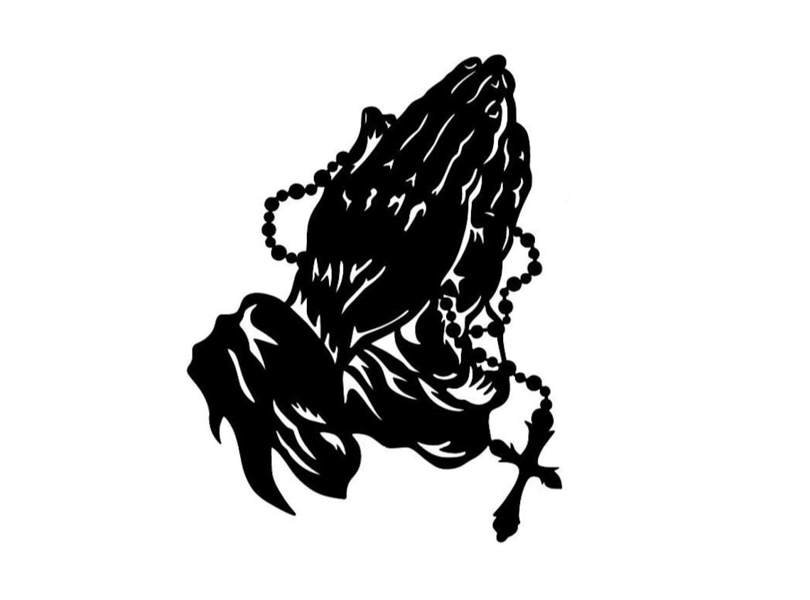 Praying Hands With Rosary Dxf File for Plasma Cutting Laser - Etsy ...