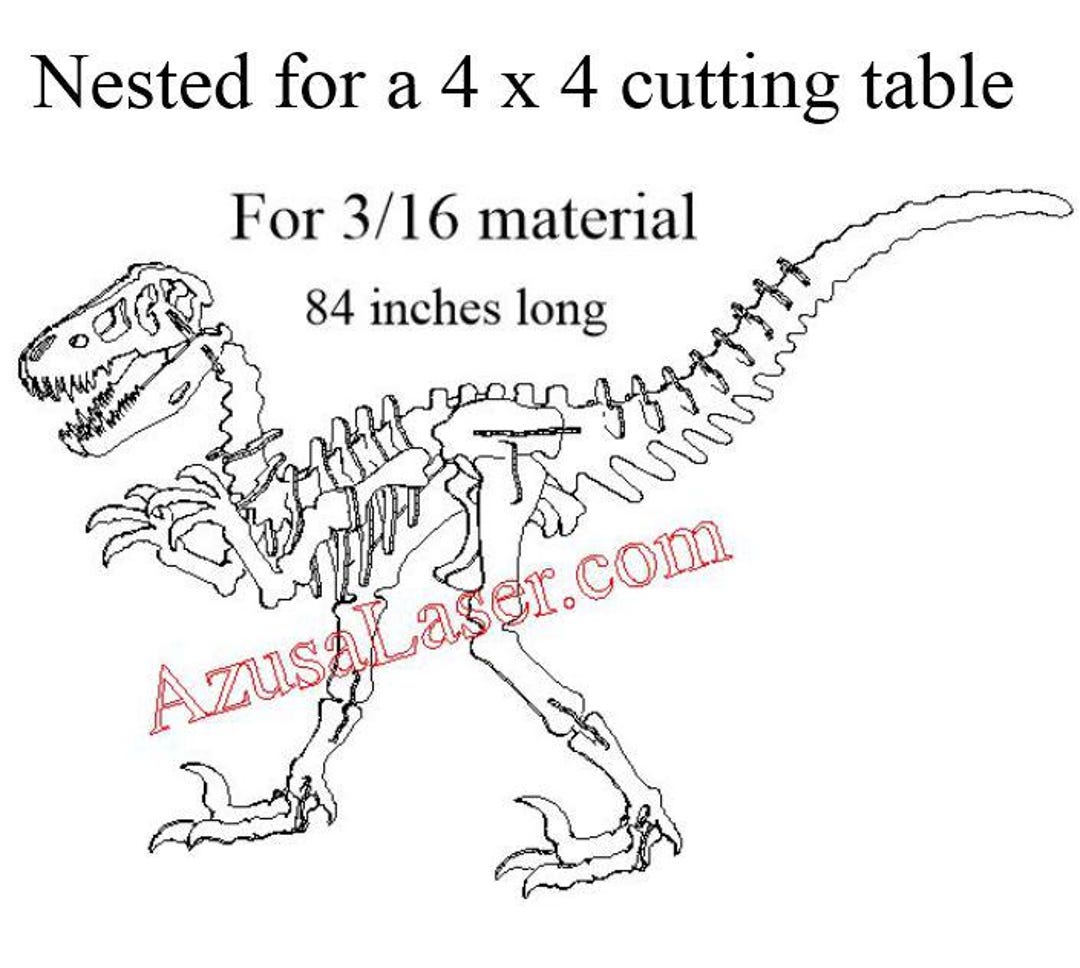 Dinosaur Dxf File. Nest for a 4 X 4 Cutting Table. Scaled for 3/16ths ...
