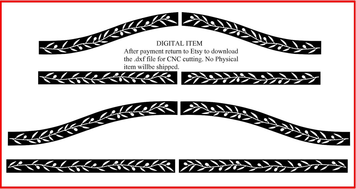 Olive Branch Gate and Fence Topper Dxf File for CNC Cutting - Etsy